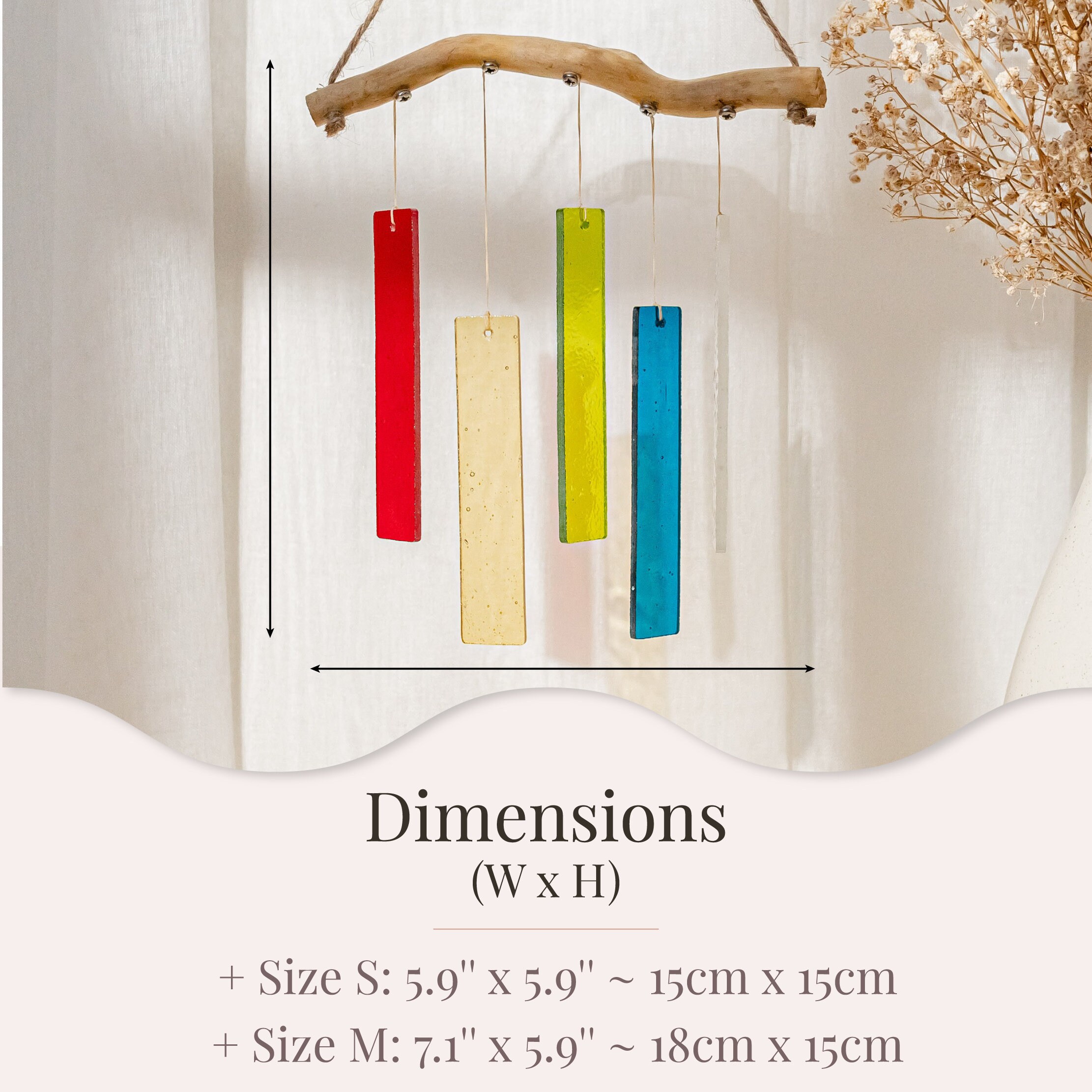 Stained Glass Wind Chime for Window Decor Boho Farmhouse Style F67 - Etsy