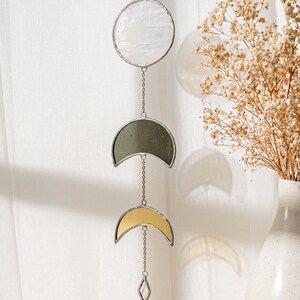 Moon Phase Stained Glass, Moon Suncatcher, Moon Phase Decor, Custom ...