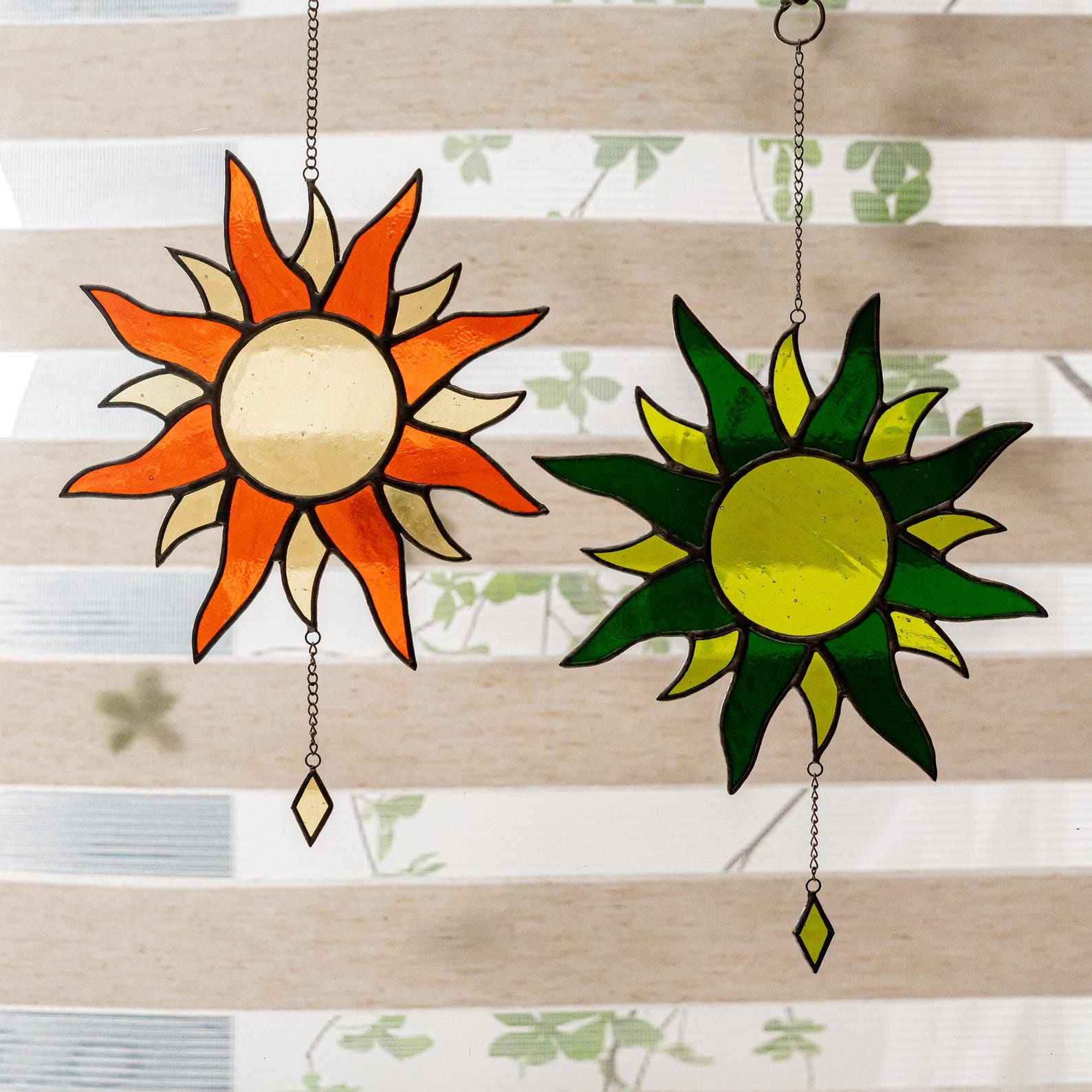 Stained Glass Sun, Window Hanging, Suncatcher Sun, Handmade Stained ...