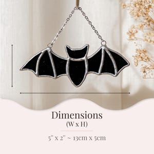 Halloween Bat Stanied Glass. Window Suncatcher, Dark Home Decor, Bat ...