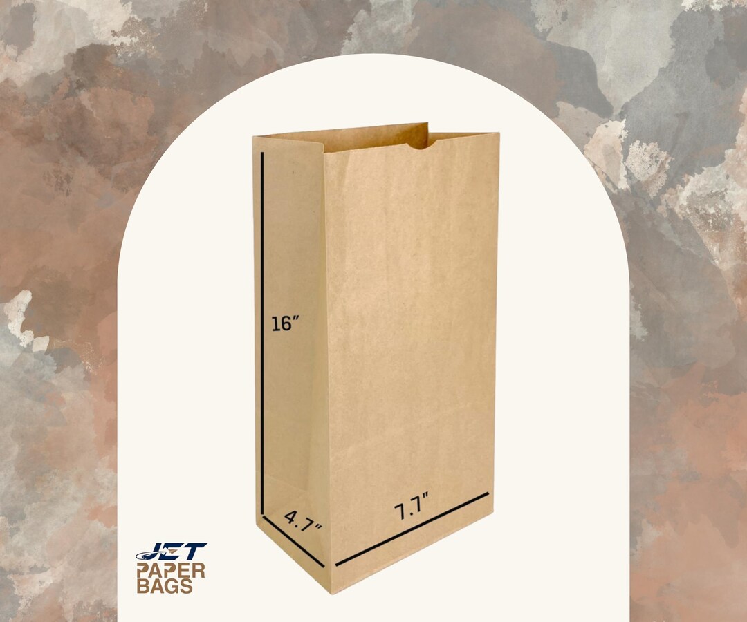 16 LB Capacity Brown Paper Lunch Bags, 7.7x4.7x16 | Kraft Bag | Ideal ...