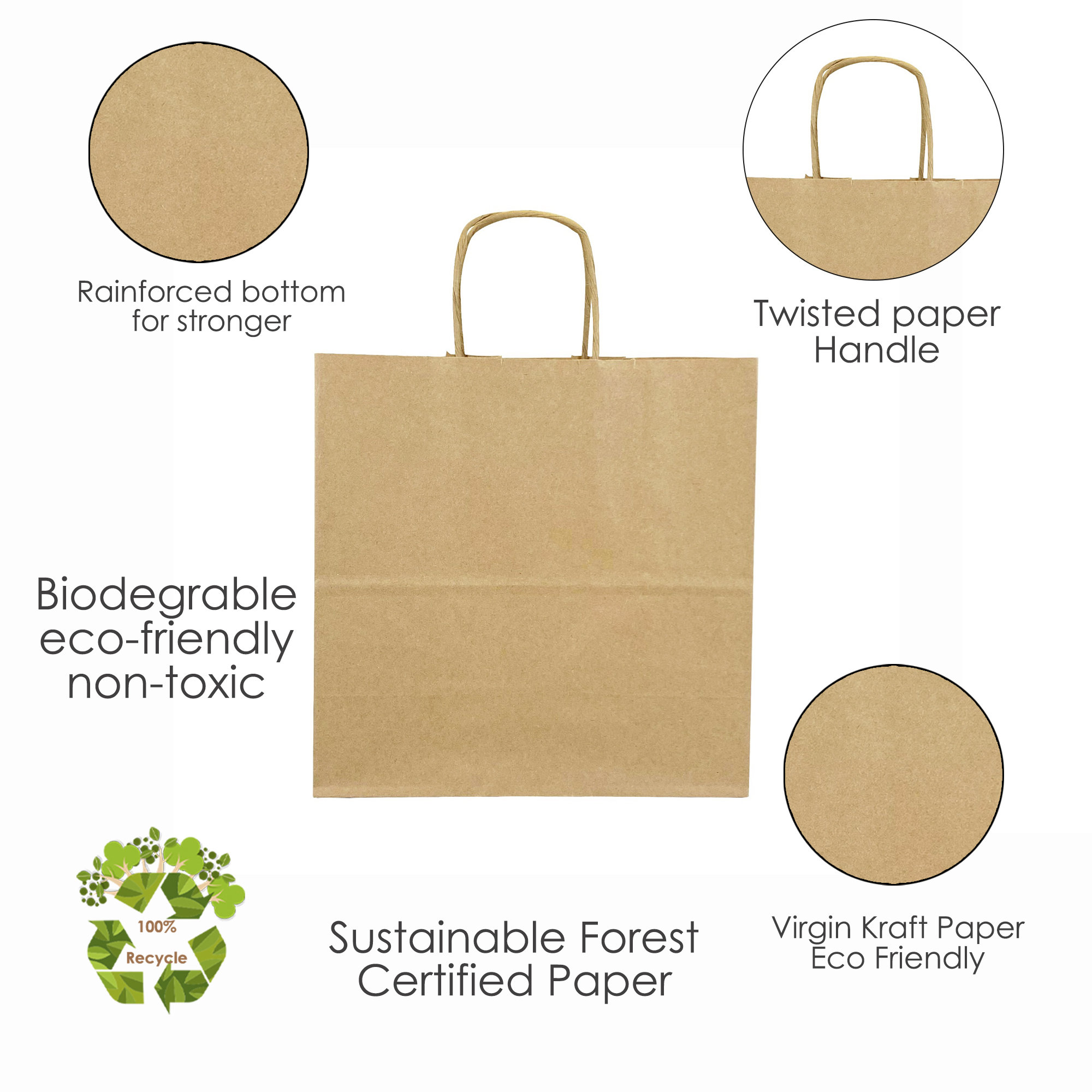 Brown Kraft Paper Bags With Twisted Handles (10x5x10) - Etsy