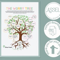 The Worry Tree Worksheets, GAD Anxiety Relief, Challenging Cognitive ...