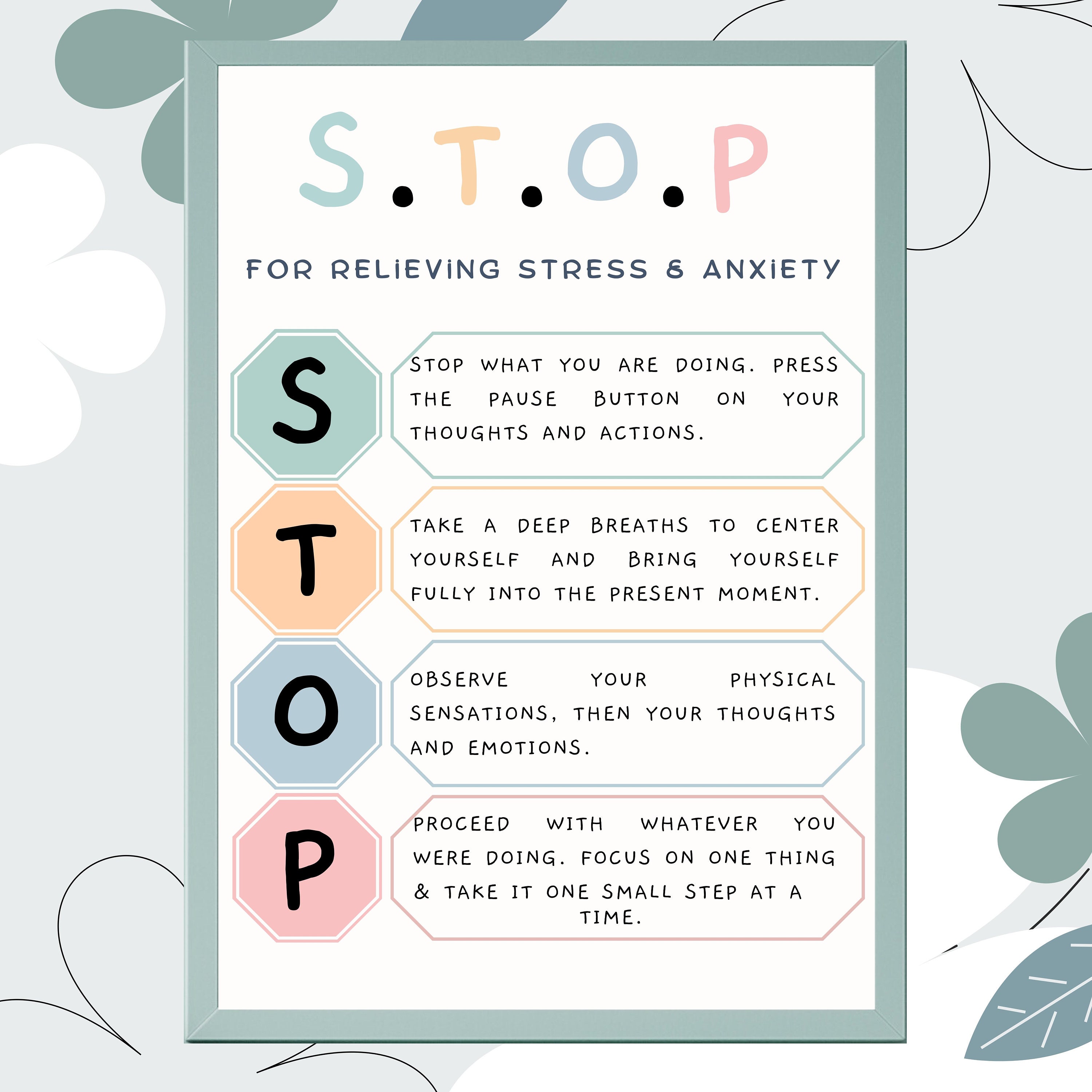 Set of 6 Therapist Office Decor School Counselor Posters Social Worker ...