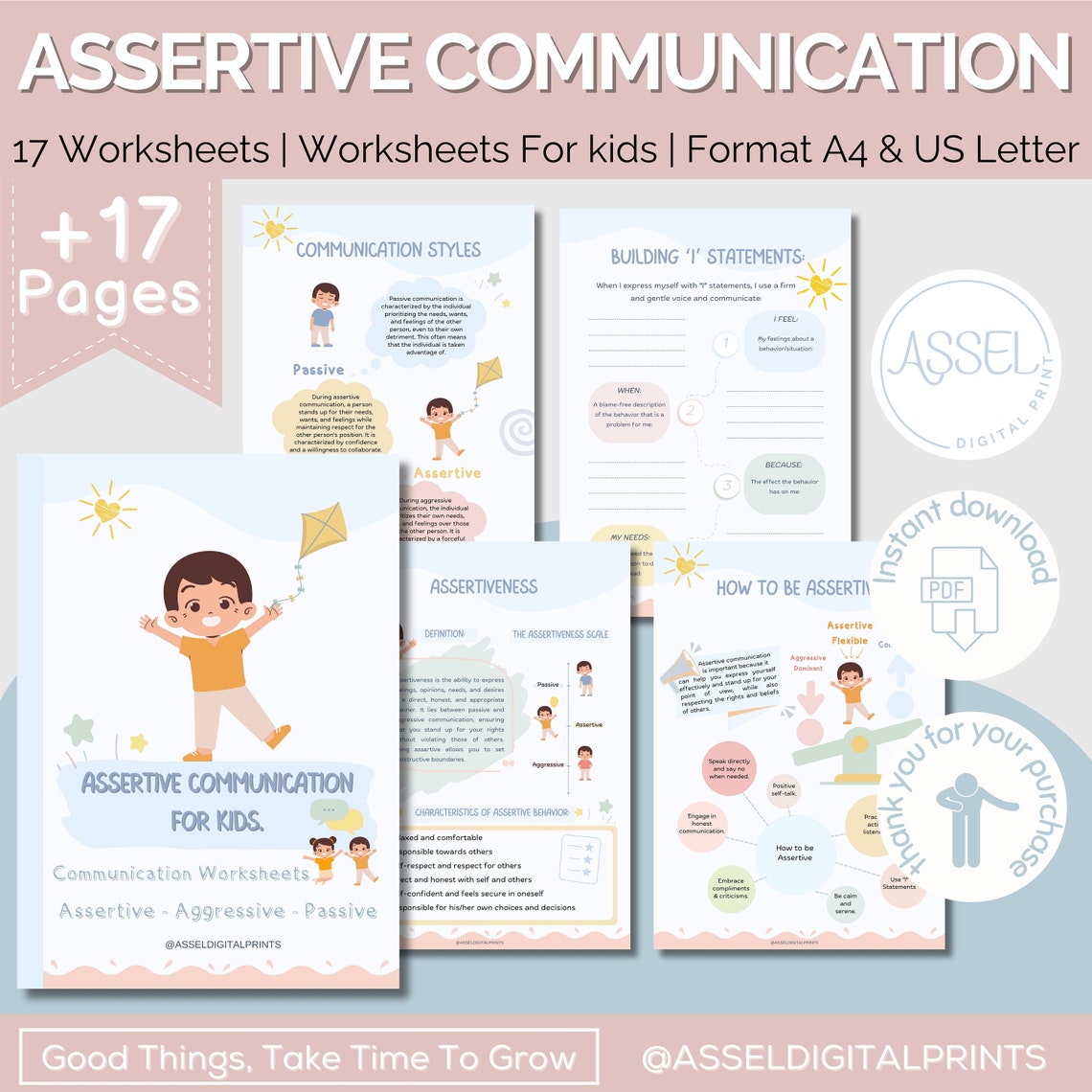 Assertive Communication Worksheets, for Kids, Communication Styles ...