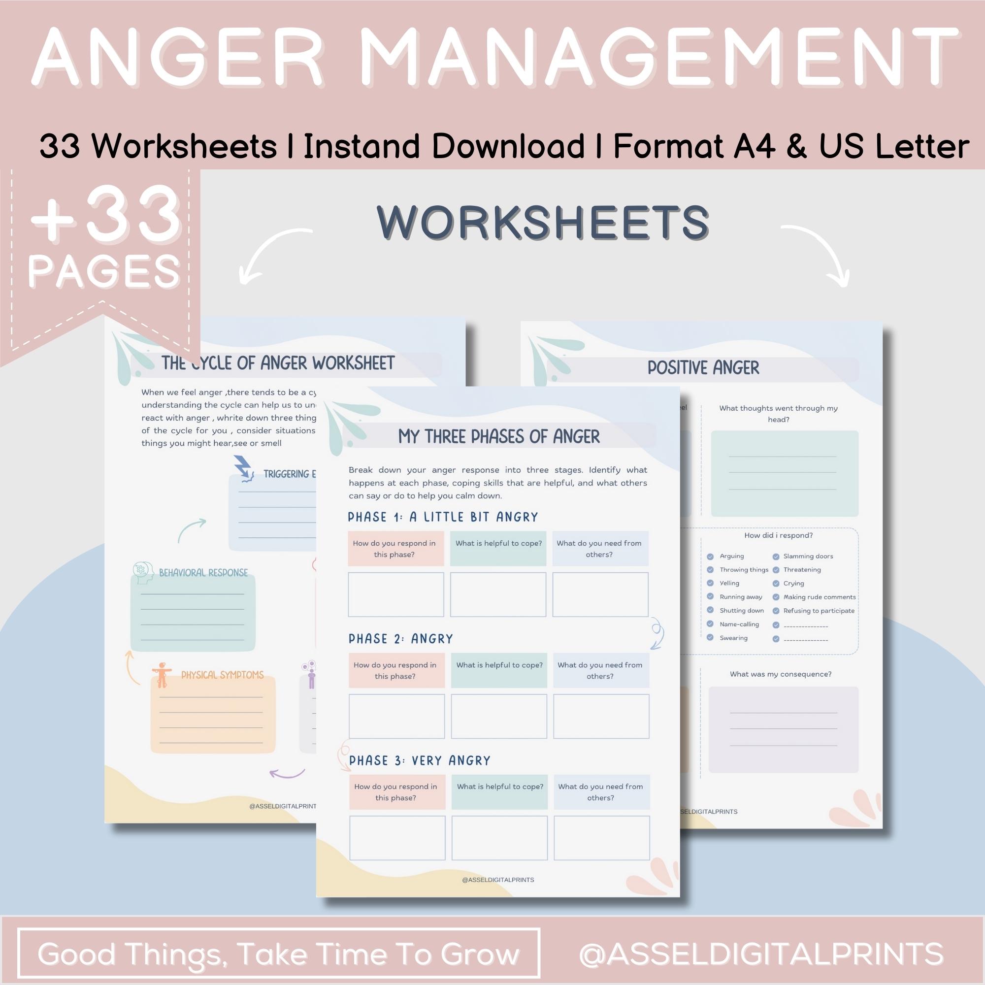 Anger Management Workbook, Calming Strategies Self-control, Therapy ...