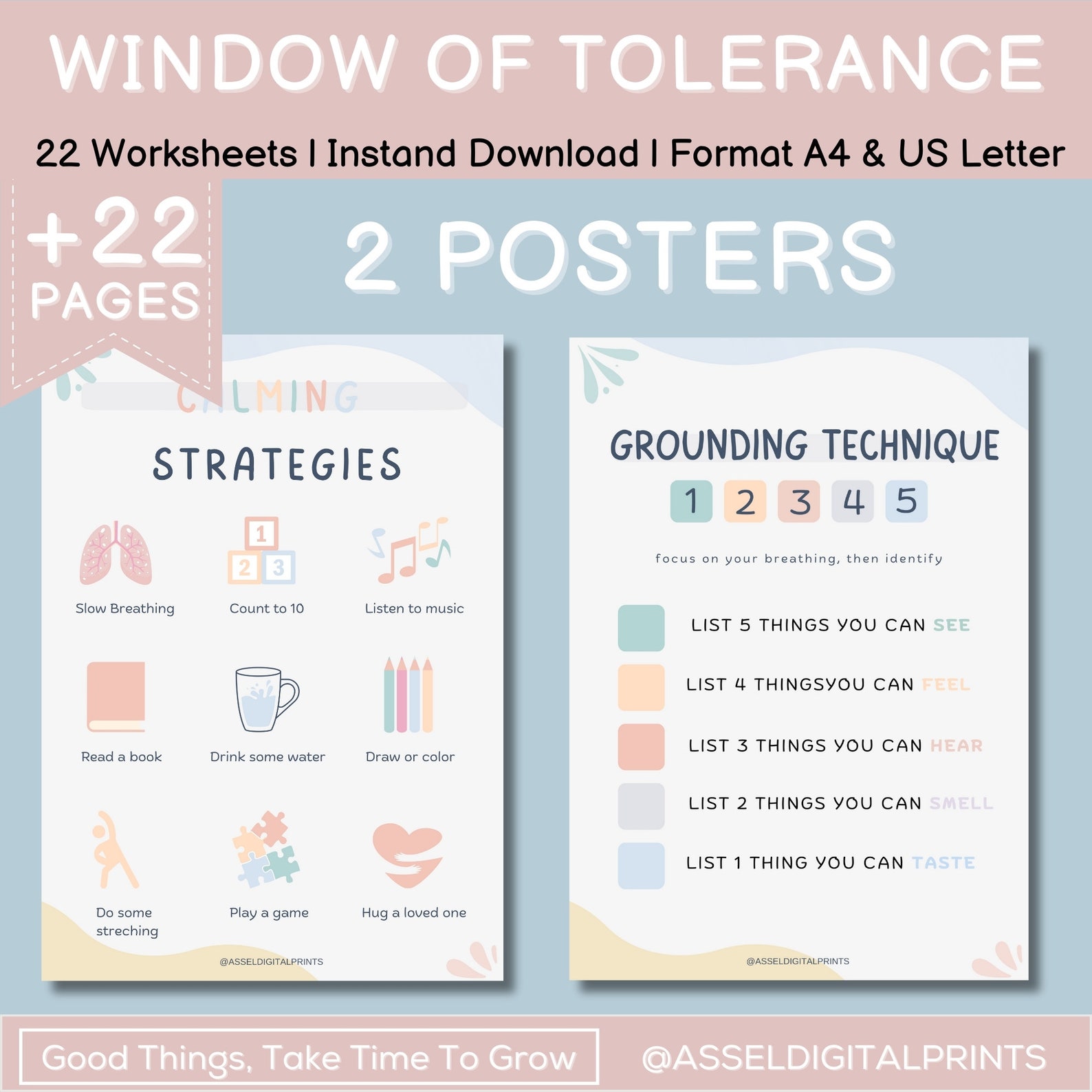 22 Window of Tolerance Worksheets, Trauma Therapy, Social Emotional ...