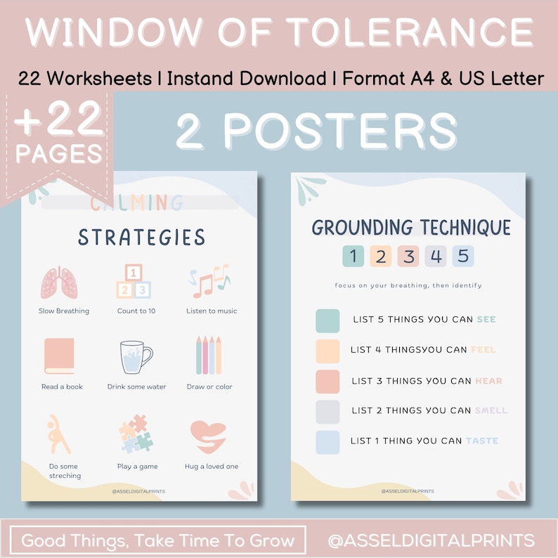 22 Window of Tolerance Worksheets, Trauma Therapy, Social Emotional ...