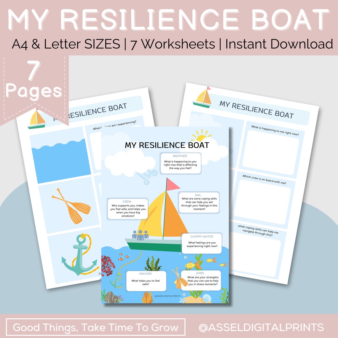 Resilience Boat Worksheet, Child Mental Well-being Resource, Kids ...