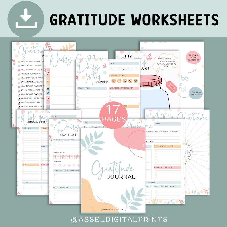Self Esteem Worksheet Bundle,confidence Worksheets, Gratitude Journal ...