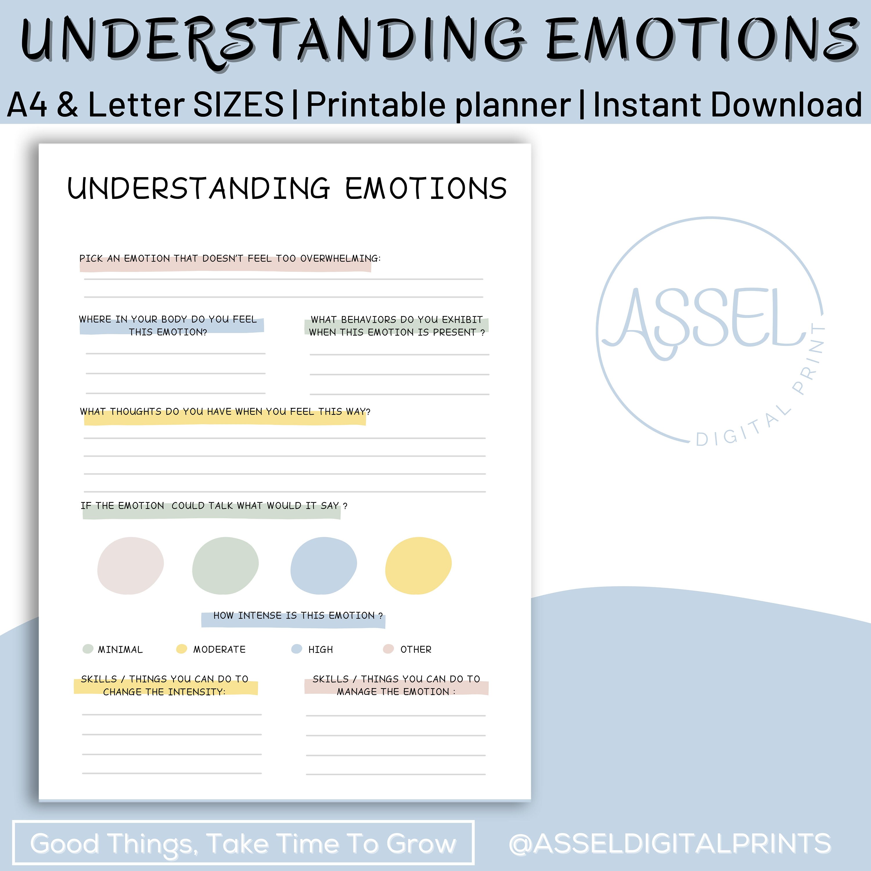 Therapy Worksheet Bundle, Mental Health Journal, School Counseling ...