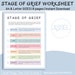 Stages of Grief Worksheets, Grief and Loss, Bereavement, Grief Therapy ...