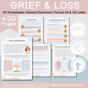 Grief and Loss Workbook for Teens and Adults , Stages of Grief ...