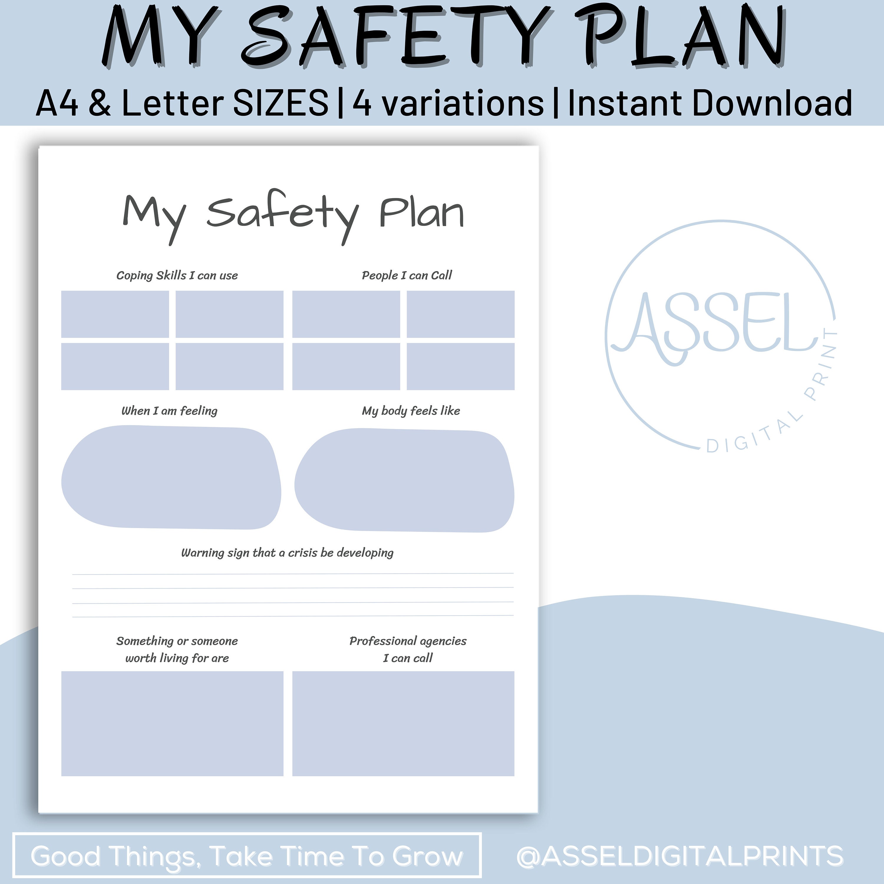 Crisis Safety Plan, Therapy Resources, Therapy Office Decor, School ...