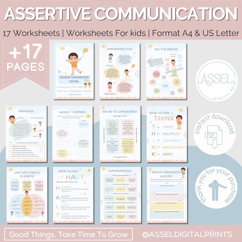Assertive Communication Worksheets, for Kids, Communication Styles ...
