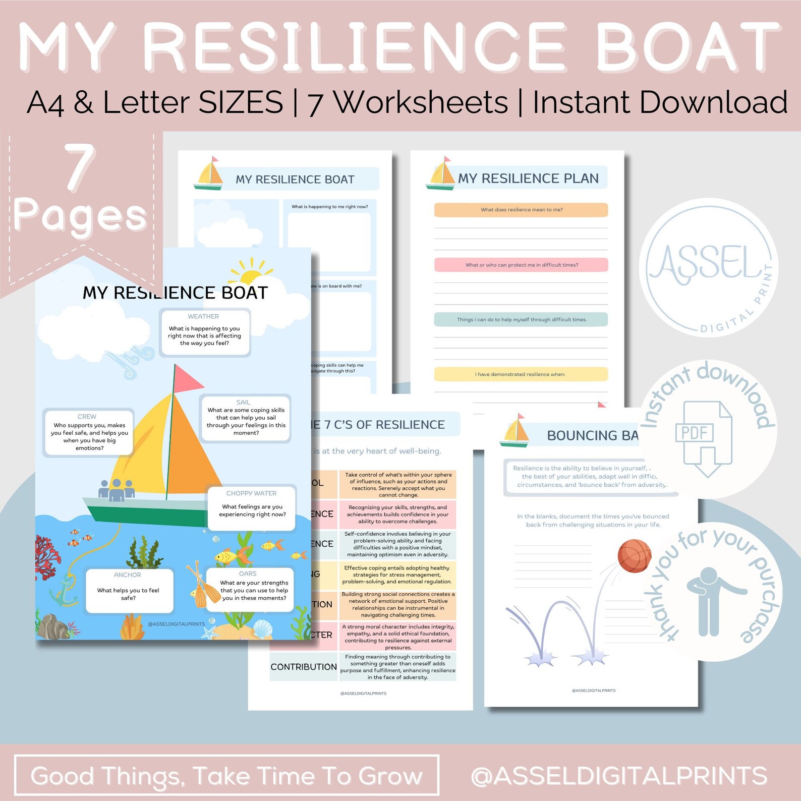 Resilience Boat Worksheet, Child Mental Well-being Resource, Kids ...