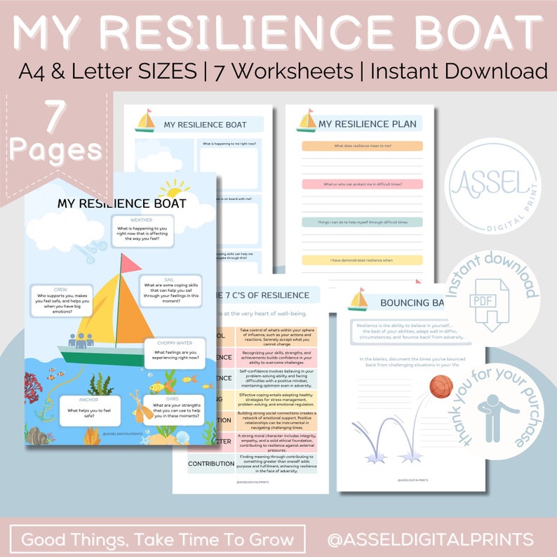 Resilience Boat Worksheet, Child Mental Well-being Resource, Kids ...