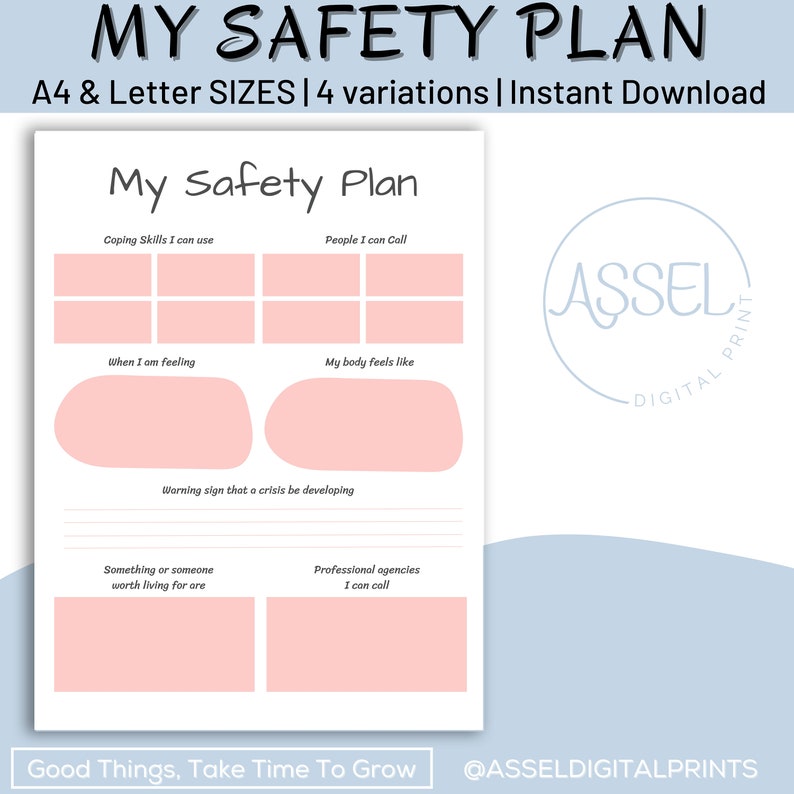 Crisis Safety Plan, Therapy Resources, Therapy Office Decor, School ...