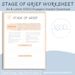 Stages of Grief Worksheets, Grief and Loss, Bereavement, Grief Therapy ...