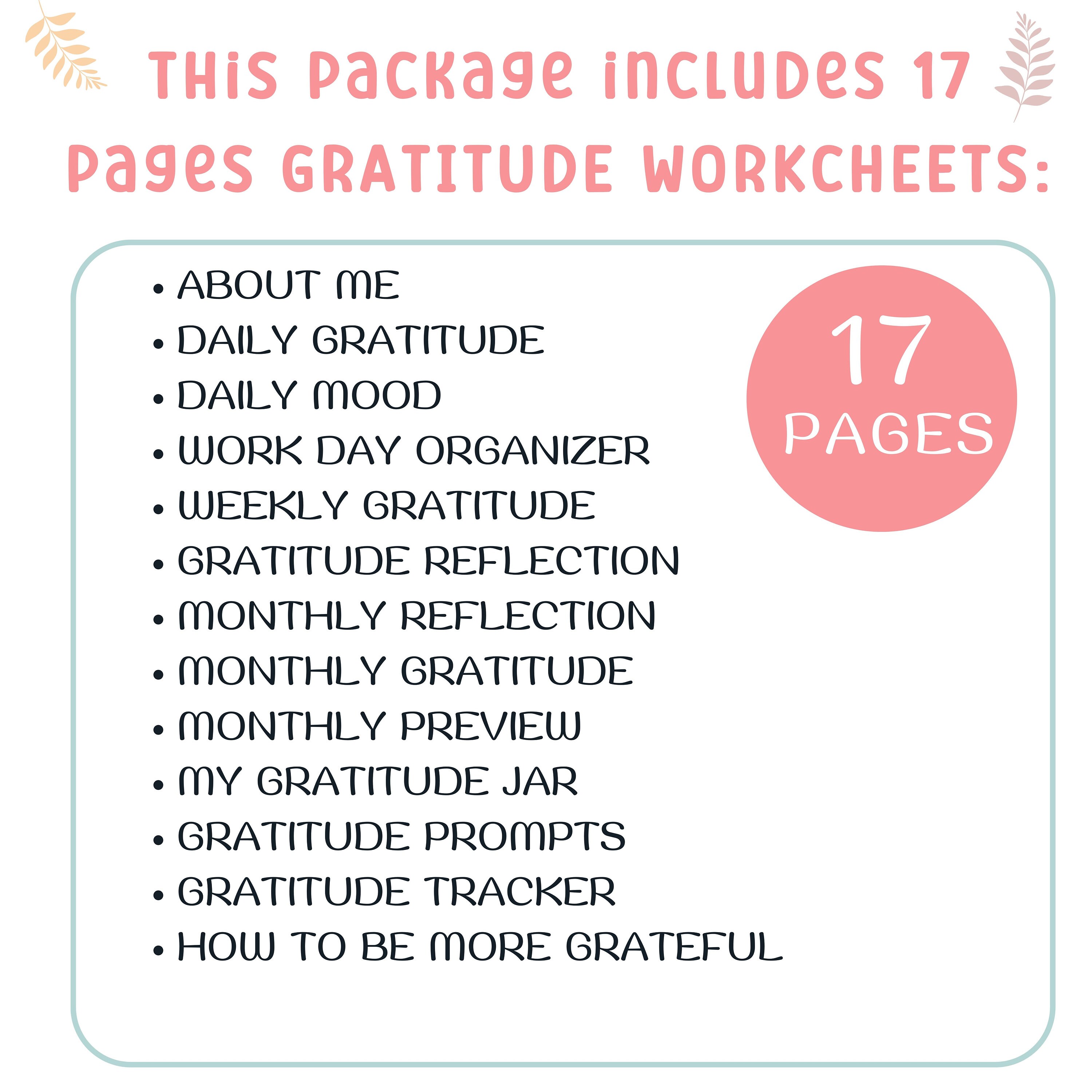 17 Gratitude Journal Printable Bundle, Daily Gratitude Tracker ...