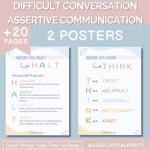 Difficult Conversations & Assertive Communication Worksheets (PDF) - Etsy