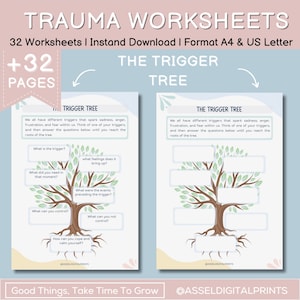 Trauma Worksheets Adult Bundle, CBT for Teens, Trauma Therapy Treatment ...