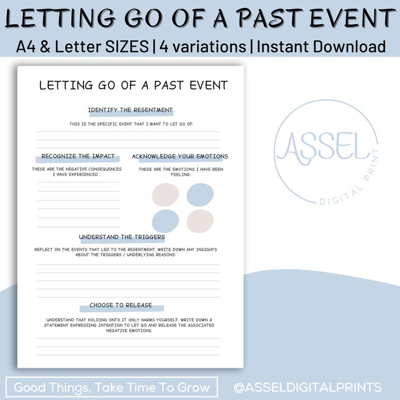 Letting Go of the Past or a Resentment,letting Go Forgiveness Printable ...
