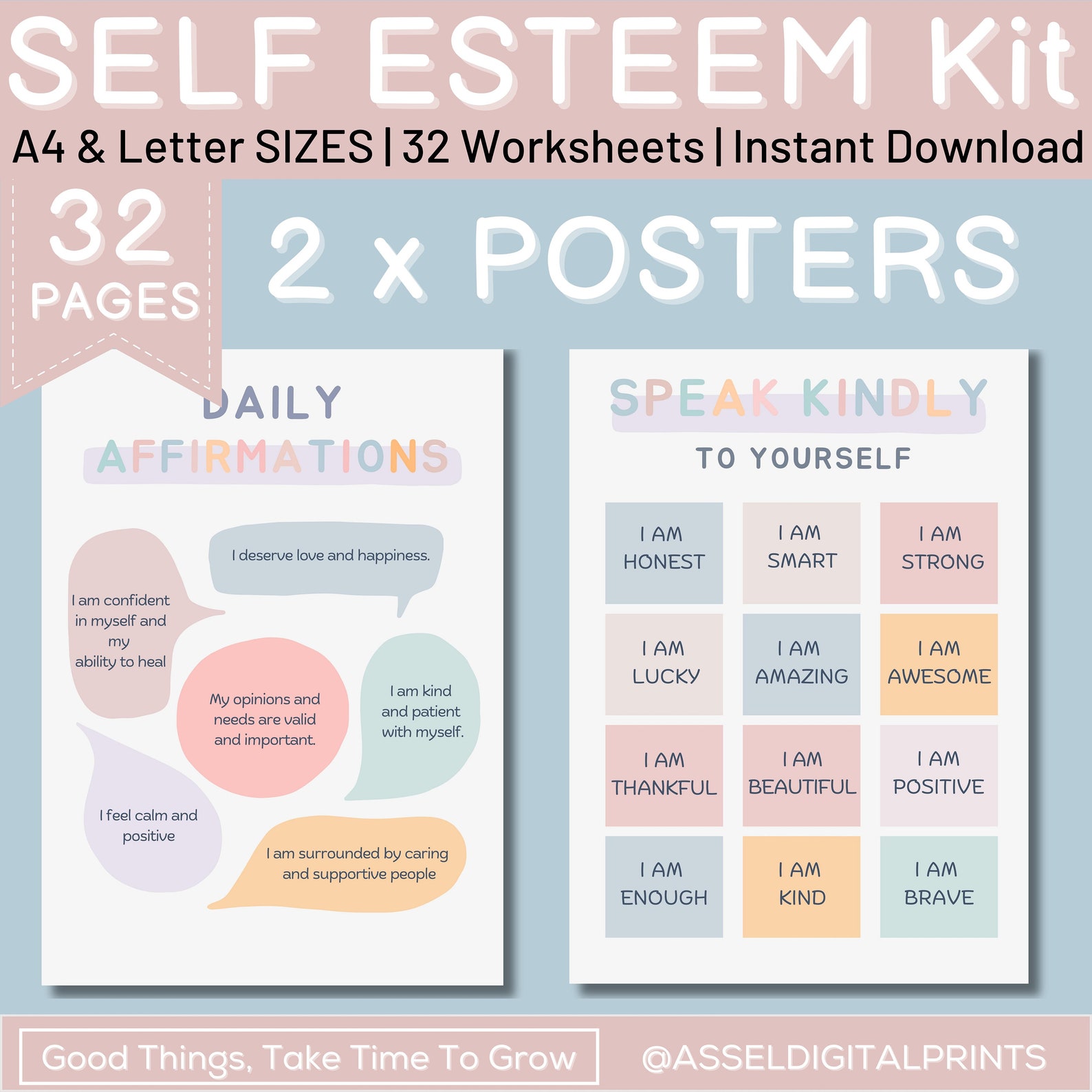 Self Esteem Worksheets Bundle, DBT Confidence, Therapy Resources (PDF ...