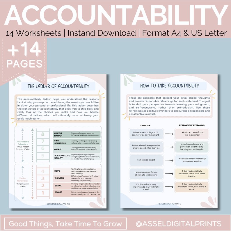 Accountability Worksheets, Responsibility Worksheets, Couples Therapy ...