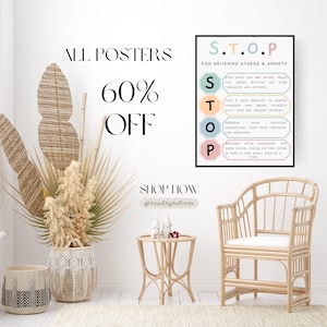 Mental Health Poster, Stop Grounding Technique, Calming Down Corne ...