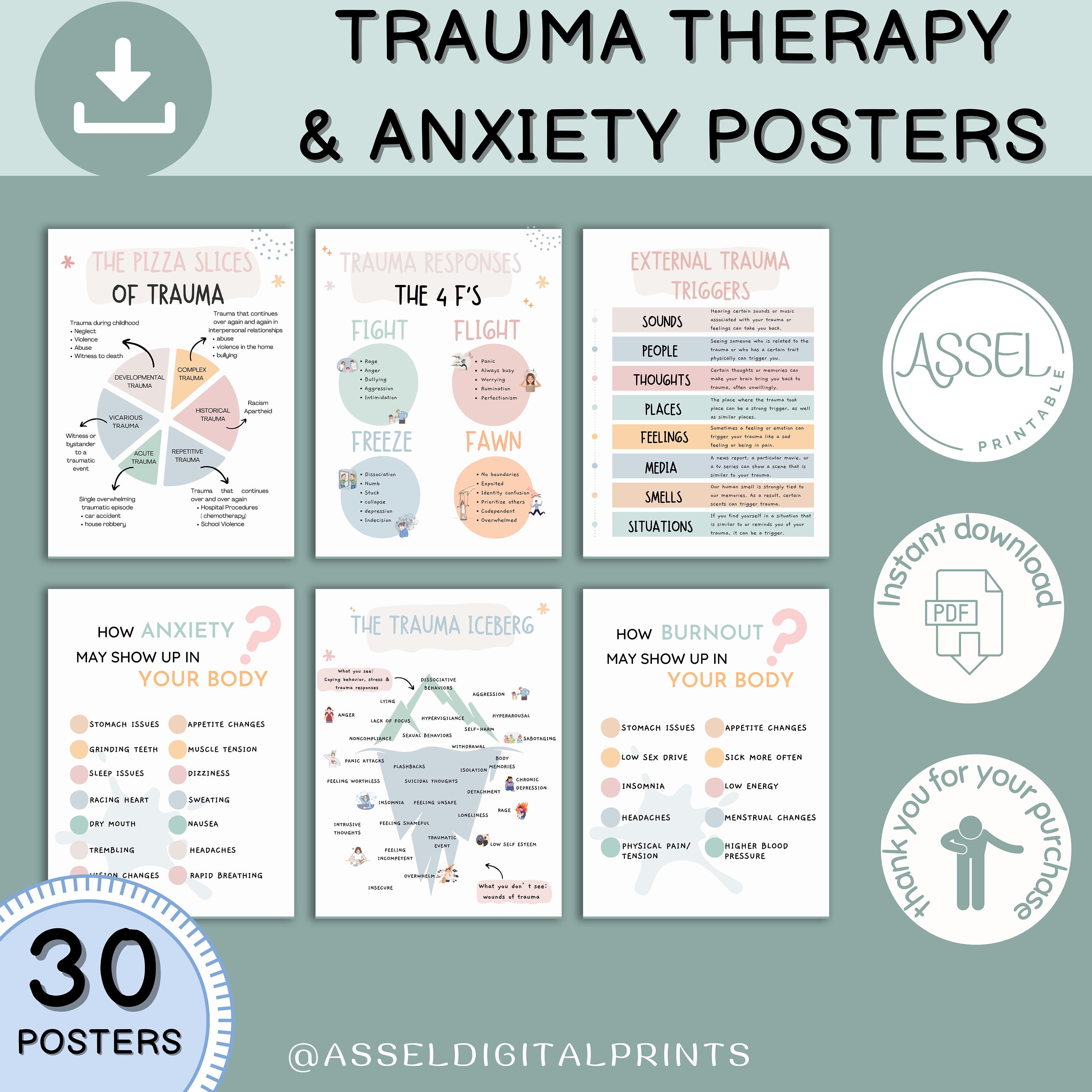 30 Therapist Office Decor Posters School Social Worker School Counselor ...