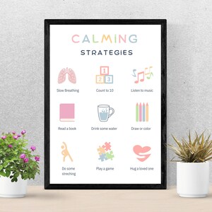 Calming Corner Strategies Poster Chart Therapy Office Decor Print ADHD ...
