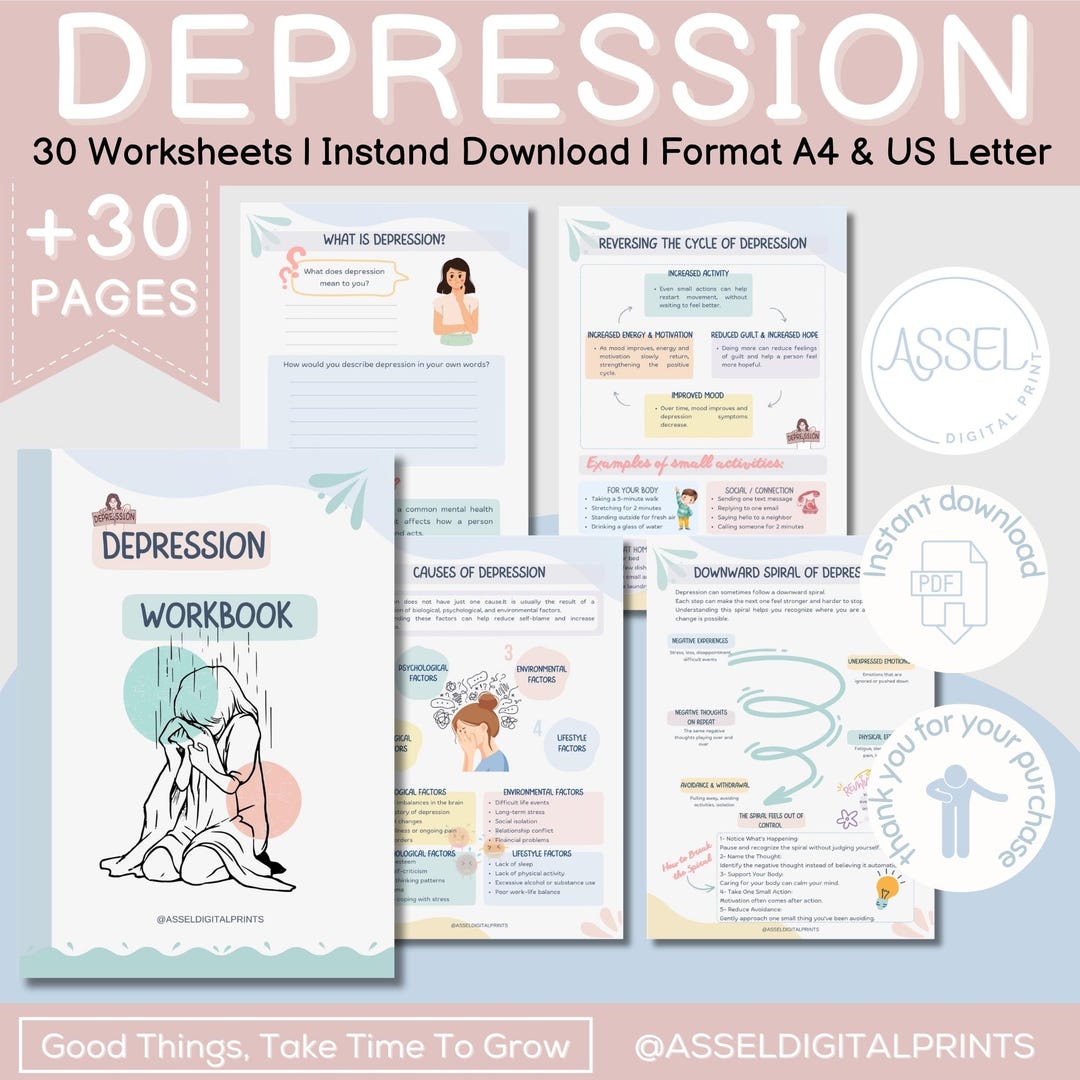 Depression Spiral Worksheets, Breaking the Depression Cycle, Coping ...