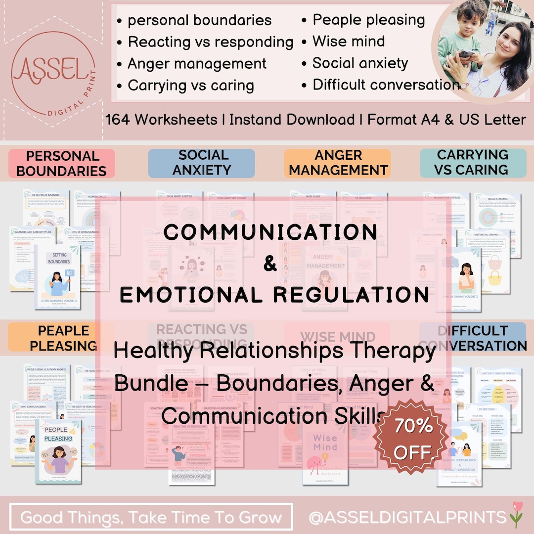 Healthy Relationships Therapy Bundle, Emotional Regulaion Tools ...