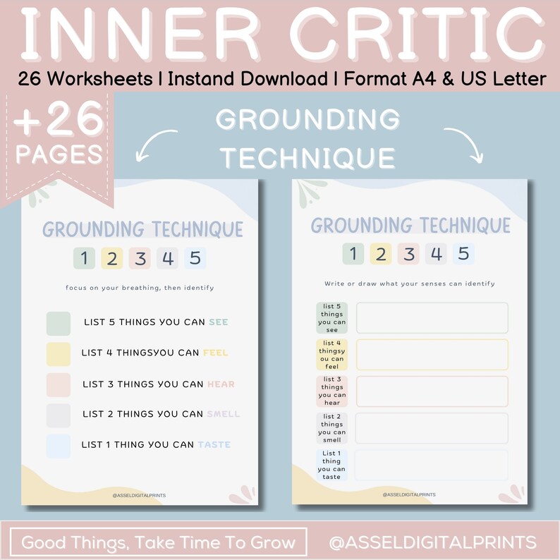 Inner Critic Workbook, Self Esteem Worksheets, Self Help, Therapy ...