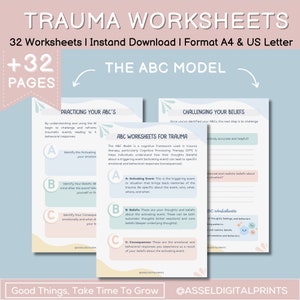 Trauma Worksheets Adult Bundle, CBT for Teens, Trauma Therapy Treatment ...