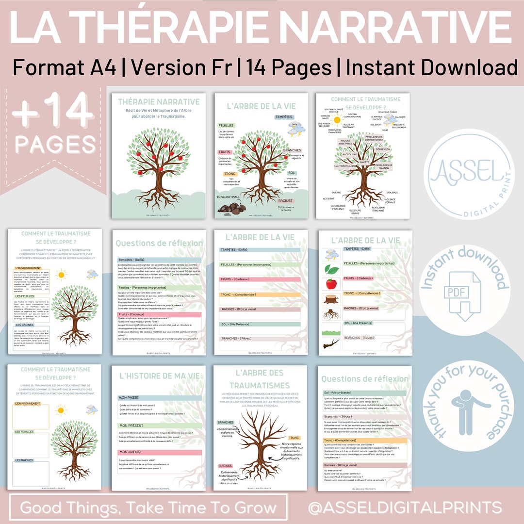 Narrative Therapy Life Story Worksheet in Frensh , Tree of Life ...
