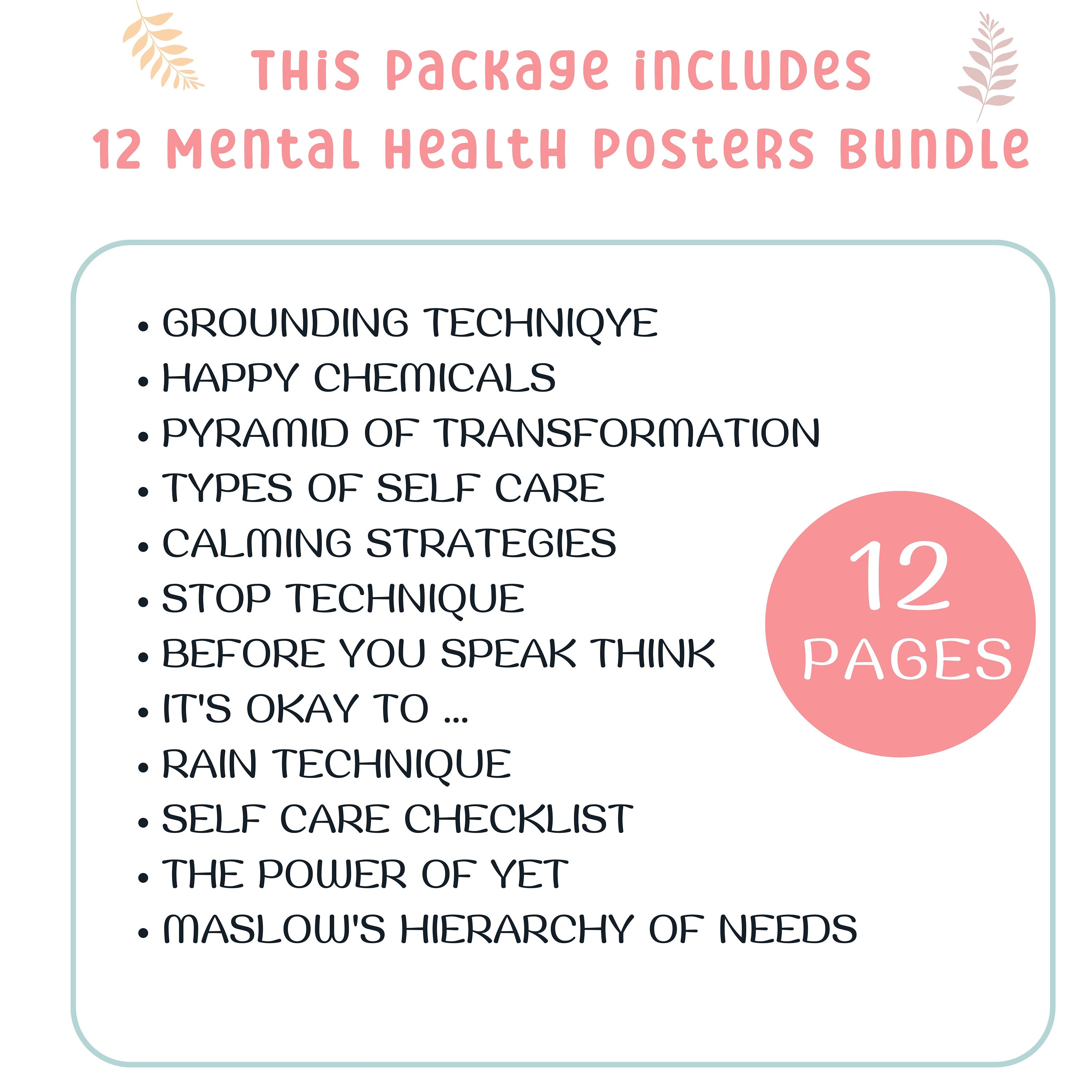 12 Therapist Office Decor School Counselor Posters Social Worker School ...