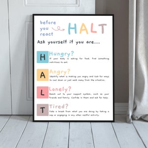 HALT Mental Health Poster: Counselor Office Decor (digital Download) - Etsy