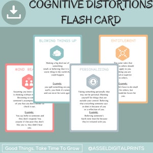 Cognitive Distortions Flash Cards, CBT, DBT (digital Download) - Etsy