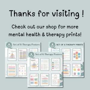 Set of 6 Therapy Posters, School Counselor Posters Social Worker Bundle ...