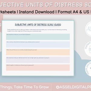 Subjective Units of Distress Scale, Suds , Therapy Worksheet, Emdr ...
