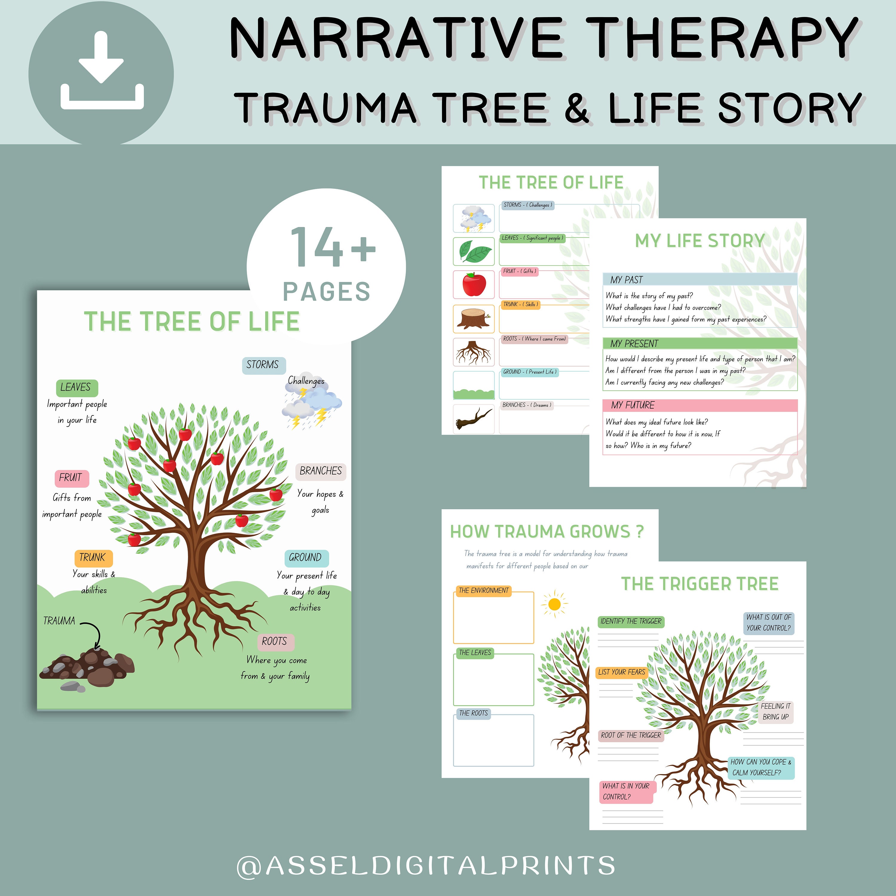 14 Narrative Therapy Life Story Worksheet , Tree of Life Worksheets ...