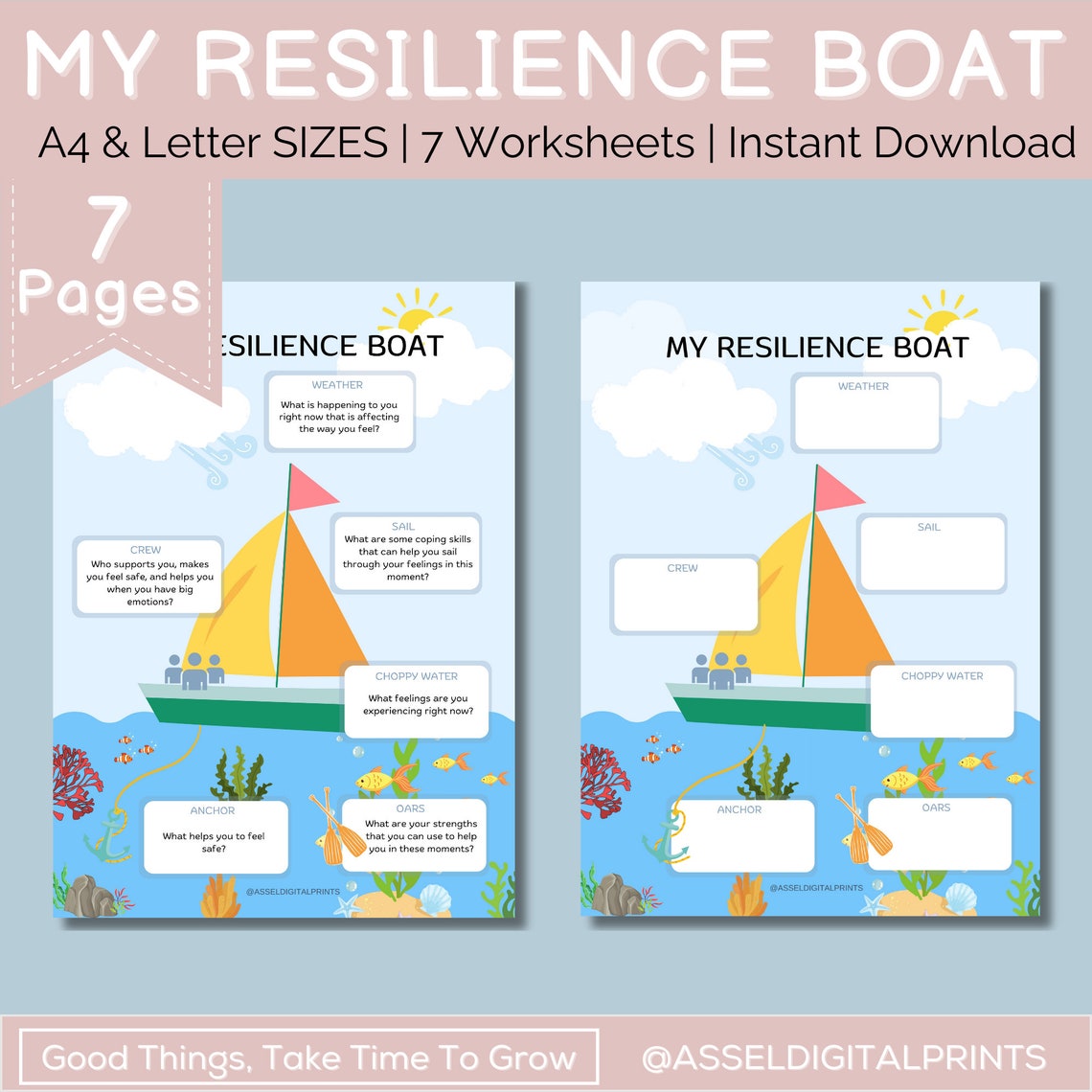 Resilience Boat Worksheet, Child Mental Well-being Resource, Kids ...