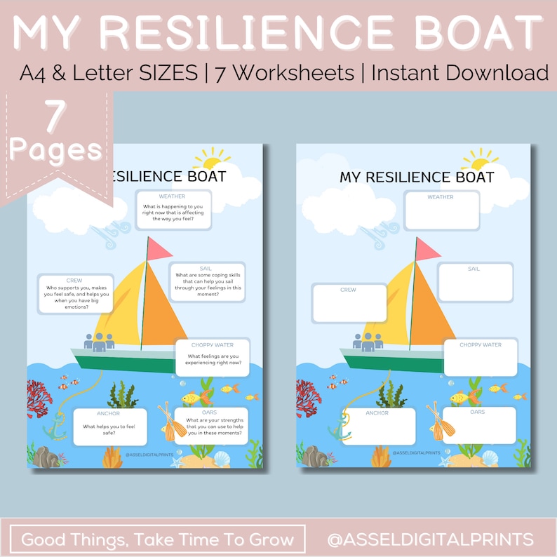 Resilience Boat Worksheet, Child Mental Well-being Resource, Kids ...