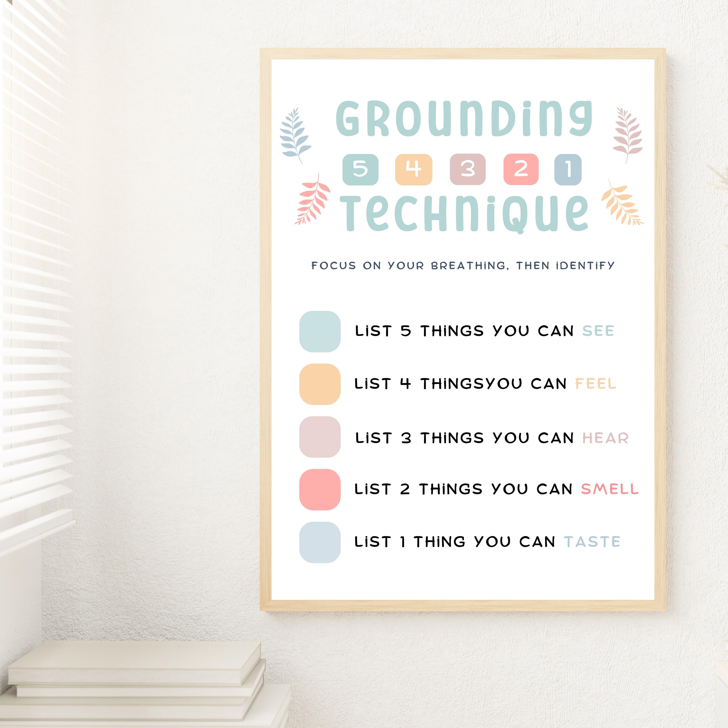 Grounding Technique Poster Therapy Tools Grounding Exercise - Etsy