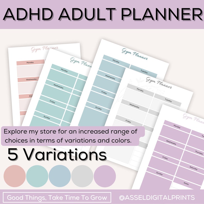 ADHD Planner Adults, ADHD Planner for Work, ADHD Organization, Weekly ...
