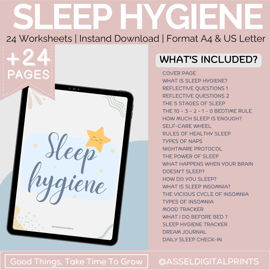 Sleep Hygiene Worksheets,cbt Worksheets, Insomnia Worksheets , Sleep ...