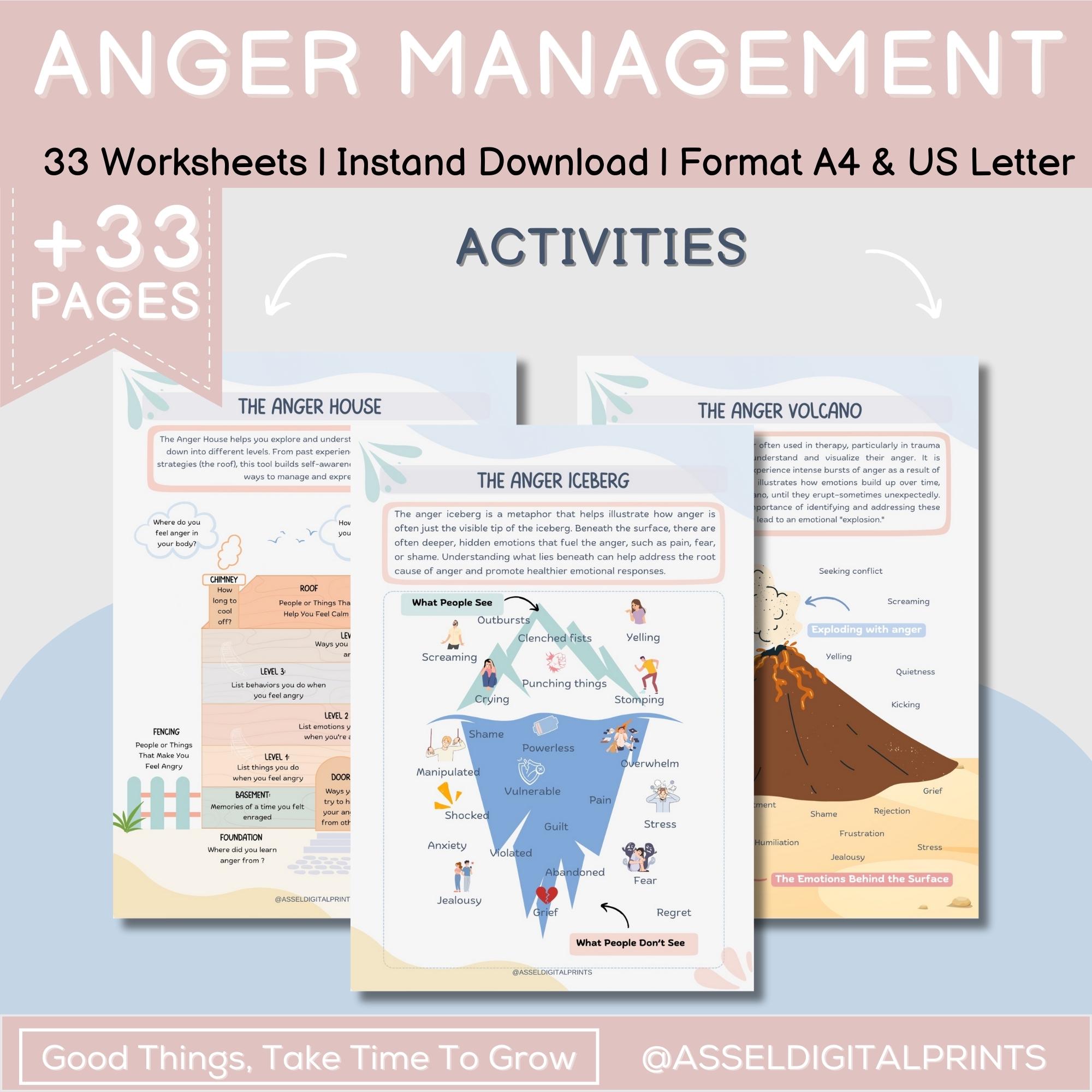 Anger Management Workbook, Calming Strategies, Coping Skills (PDF) - Etsy