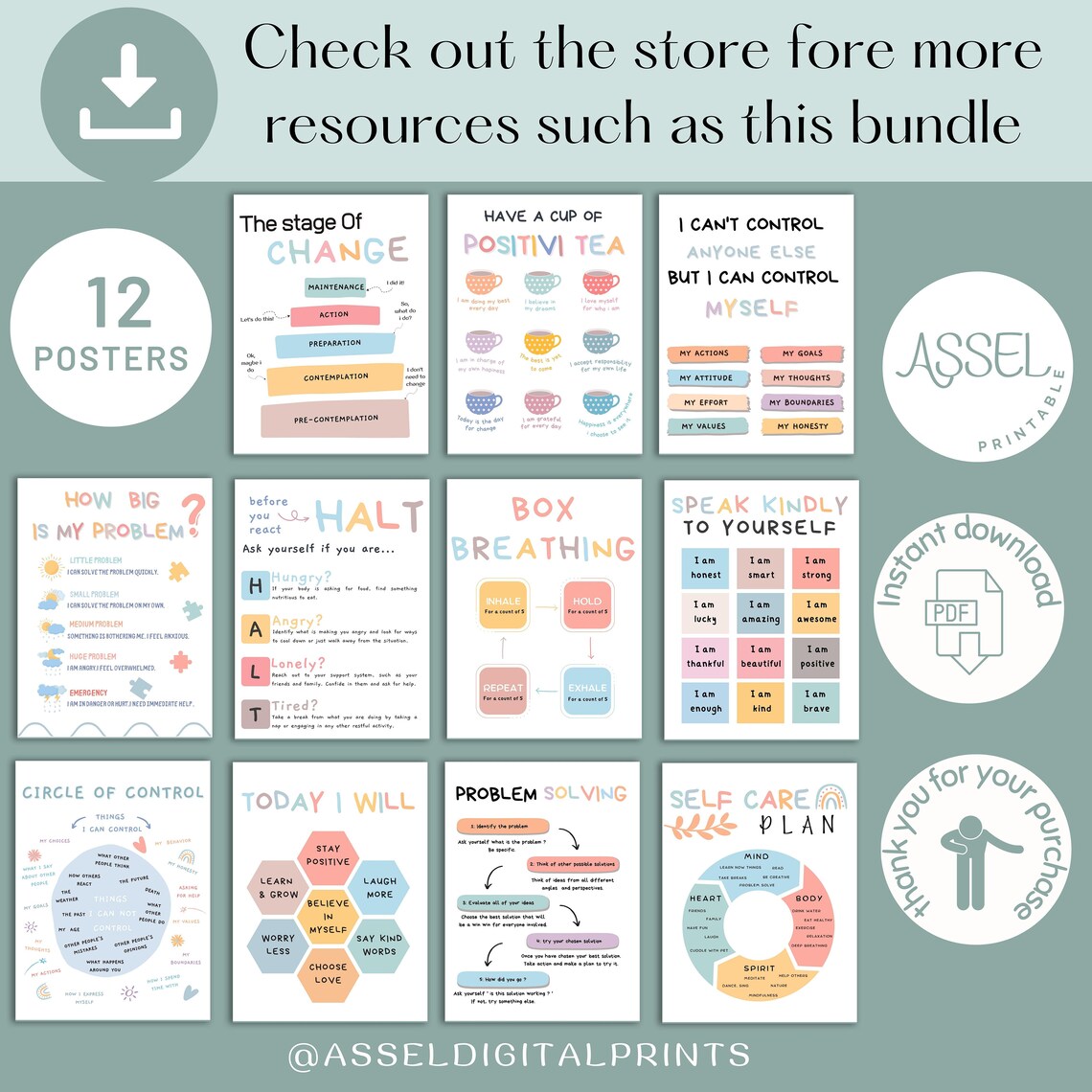 Set of 6 Trauma Posters Bundle, Trauma Responses, PTSD Posters, Trauma ...
